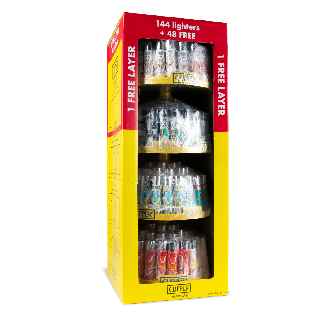 Clipper Lighter Display Stand: 4 Tier - 192 Lighters | UK Wholesale ...