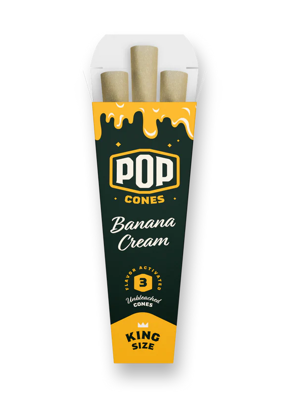Buy POP King Size Unbleached Pre Rolled Cones - Banana Cream (Full Box ...