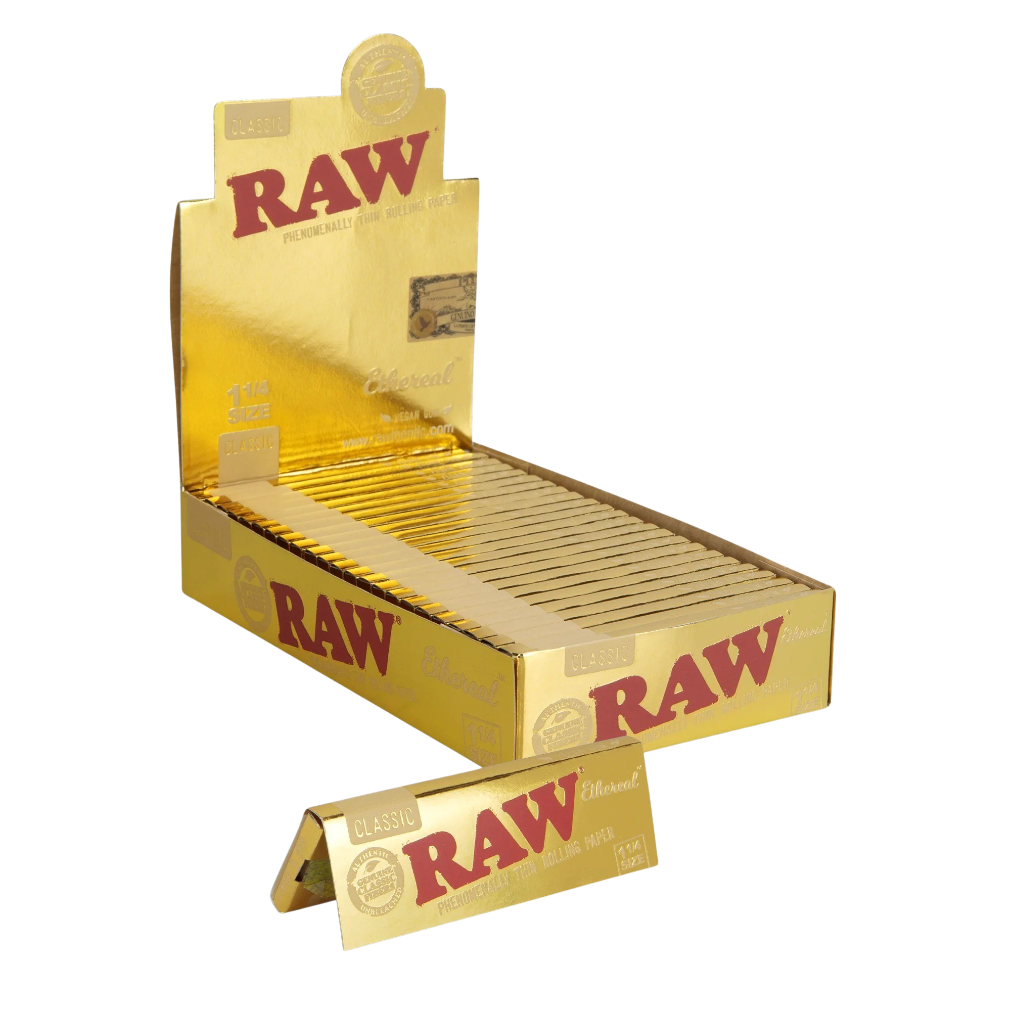 Buy RAW Ethereal Classic King Size Slim Rolling Papers (Full Box) | CBD ...