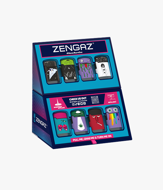 Buy Zengaz Mini Cube Display Jet Lighters ZL-33 (16 pcs) | CBD ...
