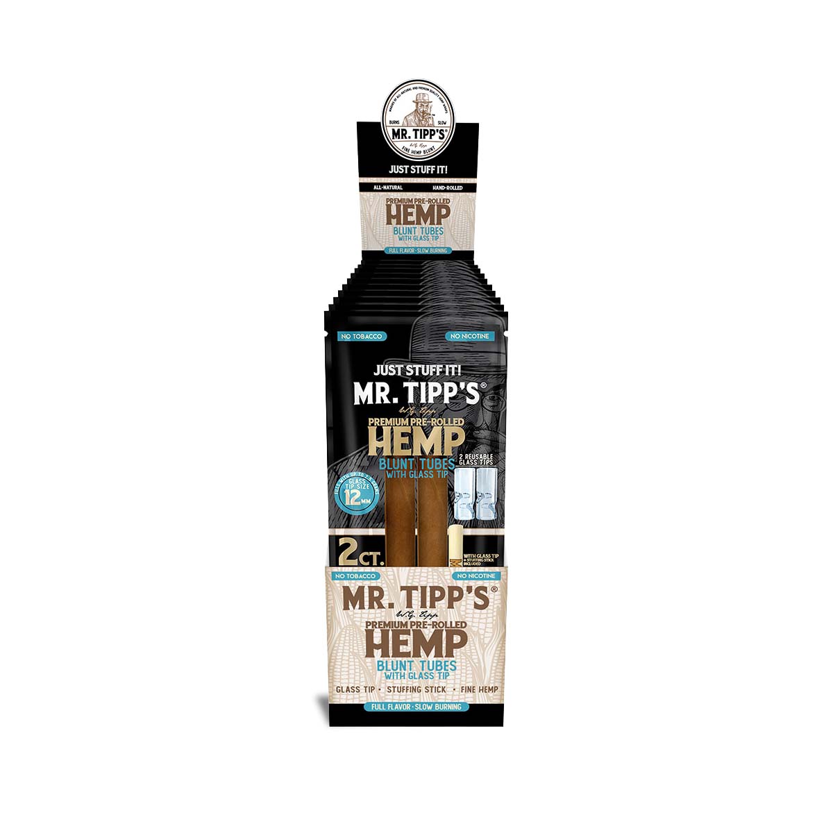 Wholesale Mr Tipp's Hemp Blunt Tubes with Glass Tip 12mm (2 Tubes ...