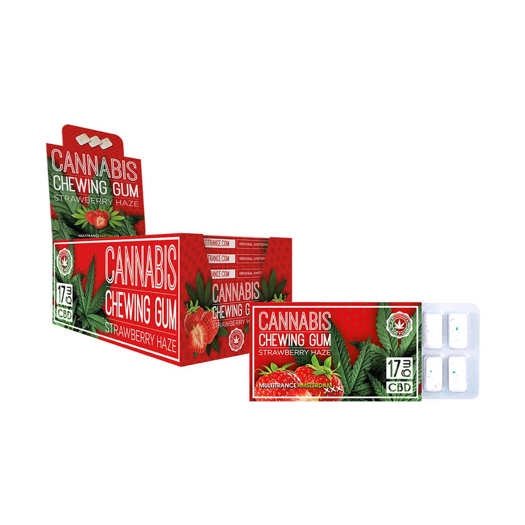 Cannabis CBD Chewing Gum: Strawberry Haze - 17mg (24 Pack) – Blazed ...