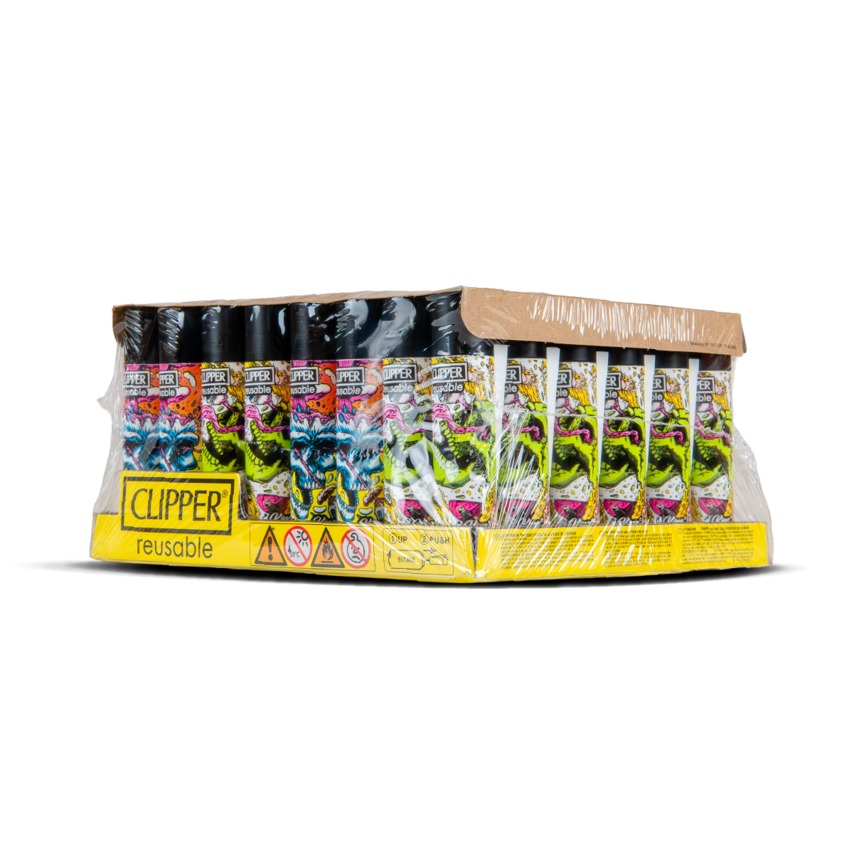 Monkey King Clipper Lighters: Skulls Edition (48 Pack) – Blazed Wholesale