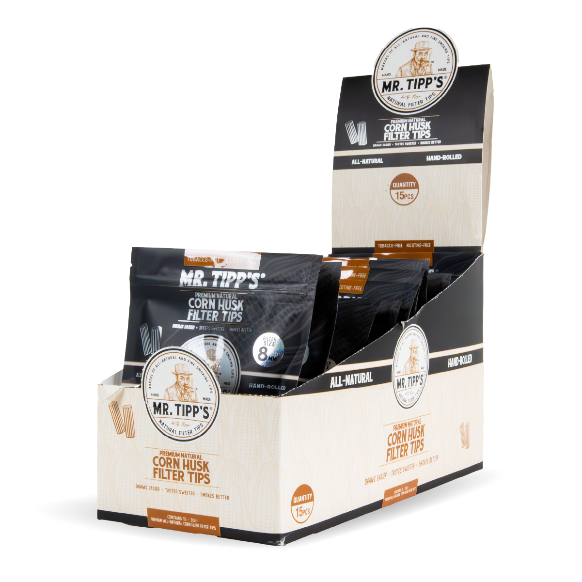 Mr Tipp's Corn Husk Filter Tips 8mm - Small (5pcs per Pack) – Blazed ...