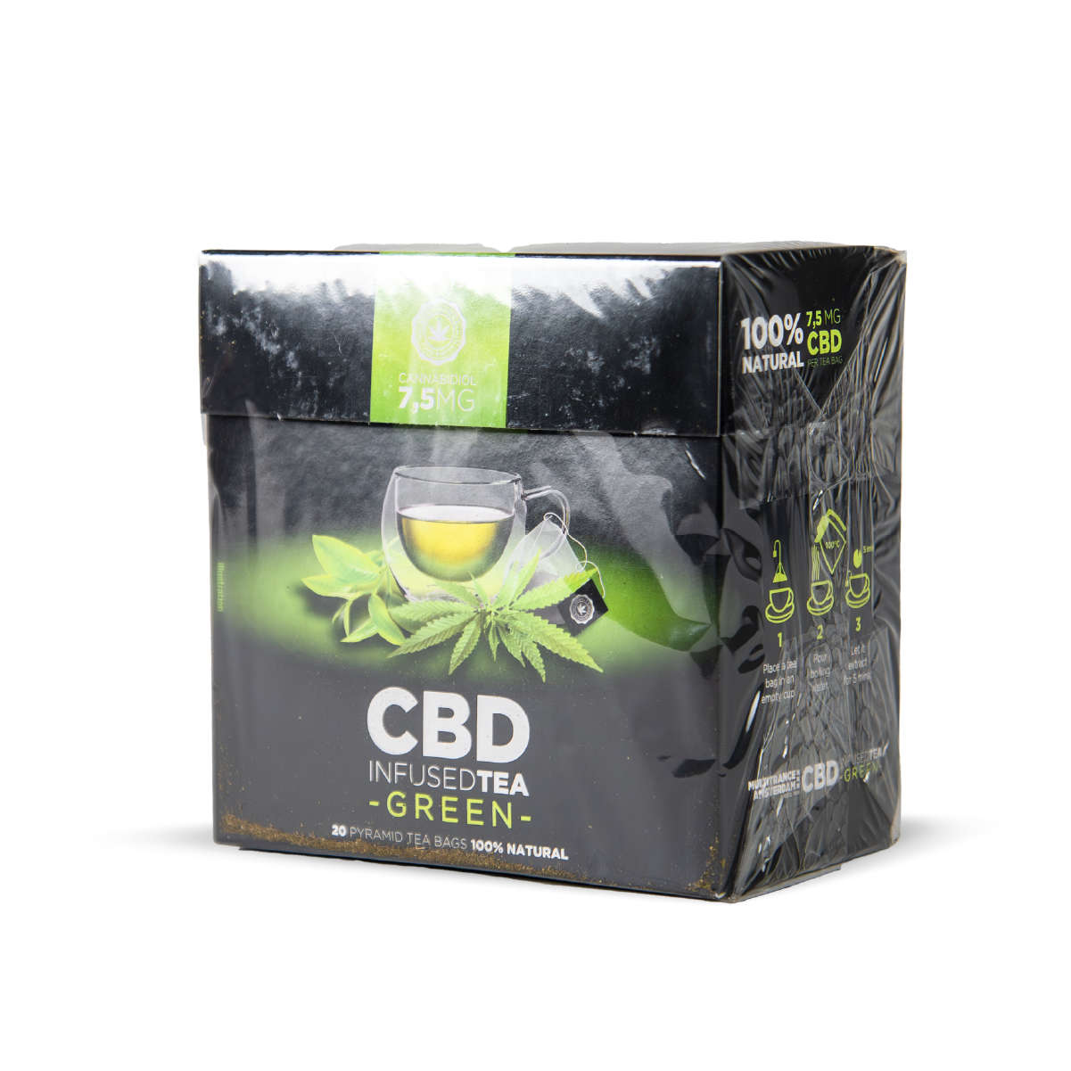 Multitrance Pyramid CBD Tea Bags: Green Tea - 150mg (20 Pack) – Blazed ...