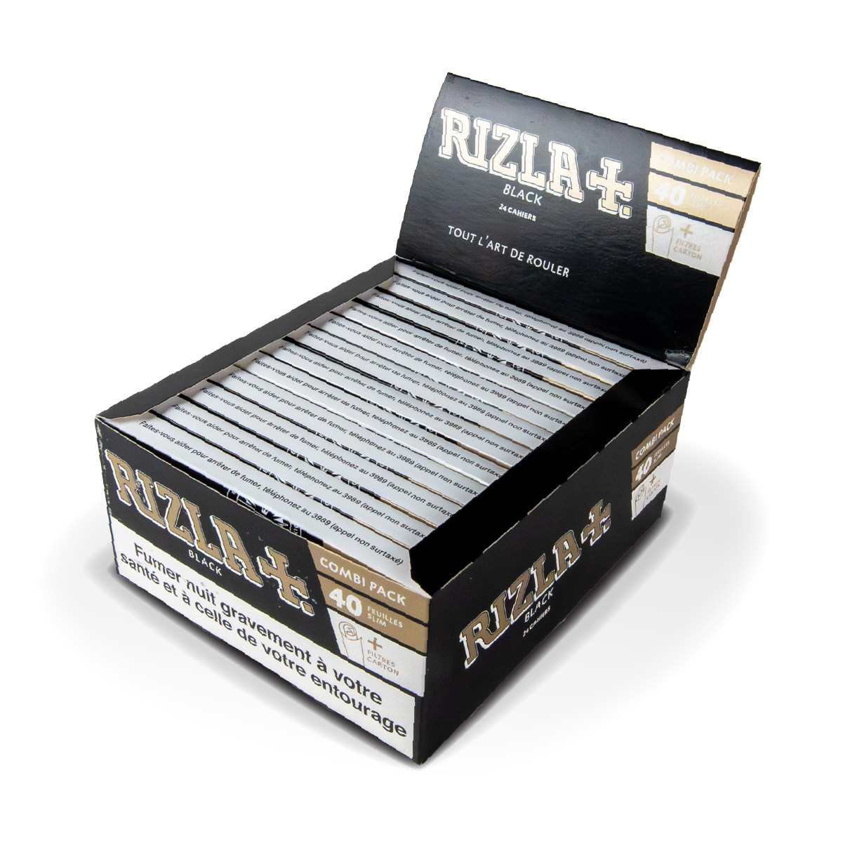 Rizla Rolling Papers & Tips: Black - King Size Slim (24 Pack) – Blazed Wholesale