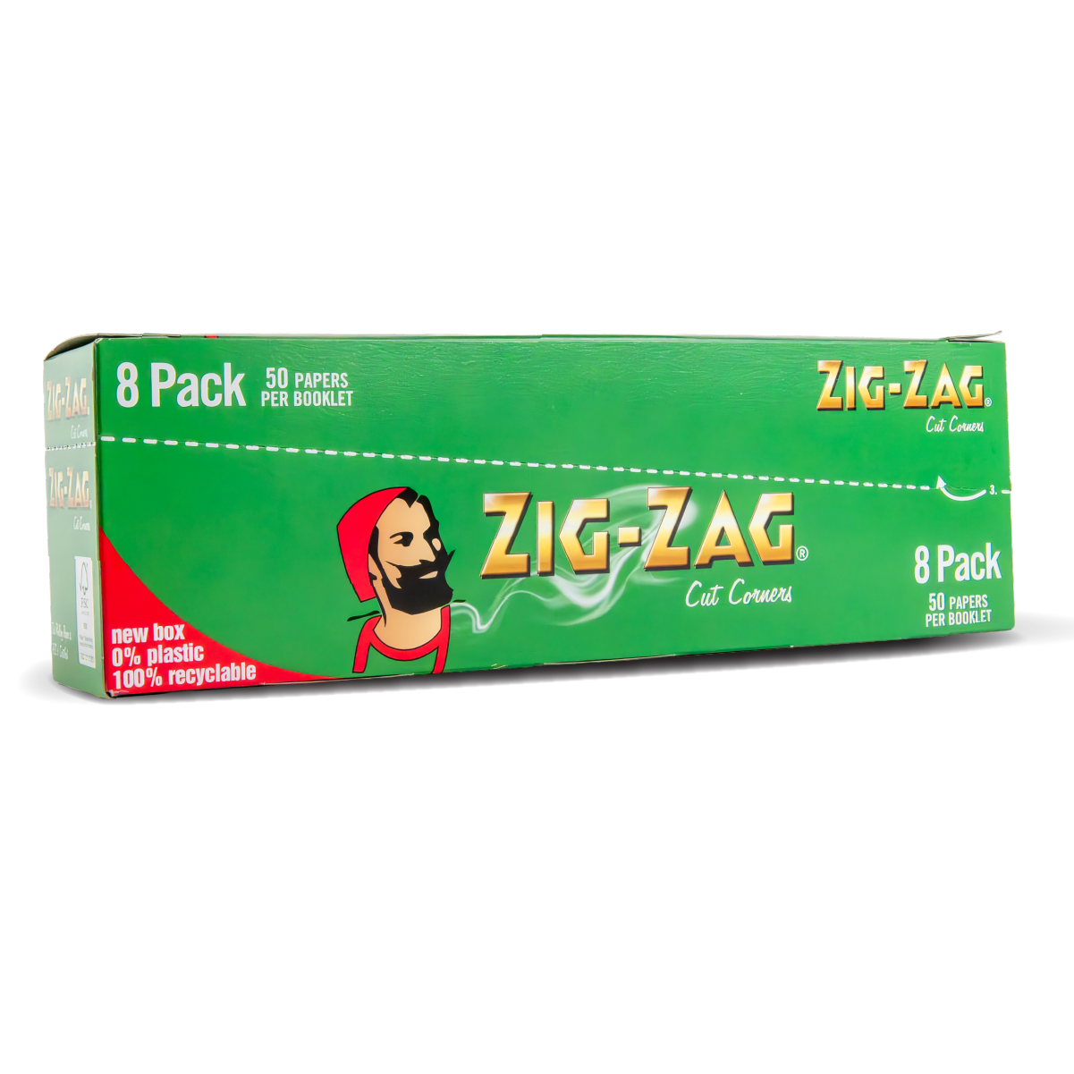 Zig Zag Rolling Papers Multipack: Green Standard - 8 Booklets (10 Pack – Blazed Wholesale